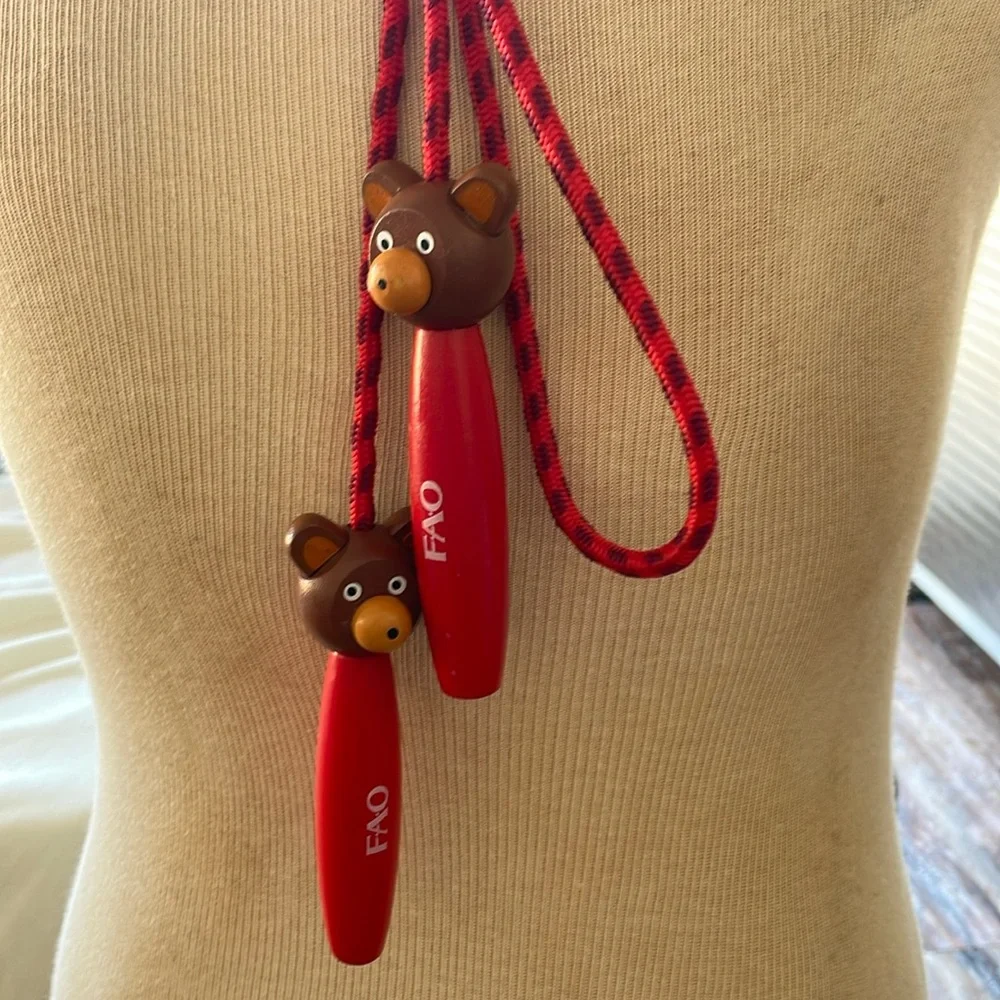 FAO Schwarz | Toys | Red Fao Schwartz Wooden Teddy Bear Handles Jump ...